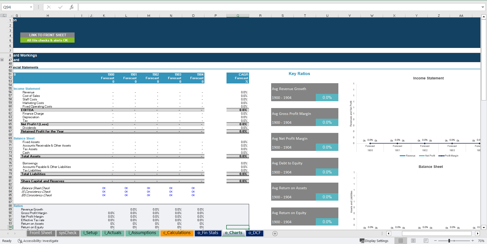 Generic Quarterly 5-Year 3-Statement Rolling Financial Projection with ...
