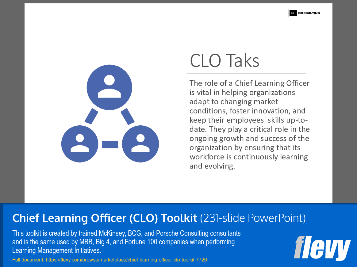 PPT: Chief Learning Officer (CLO) Toolkit (231-slide PPT PowerPoint presentation PPTX) | Flevy