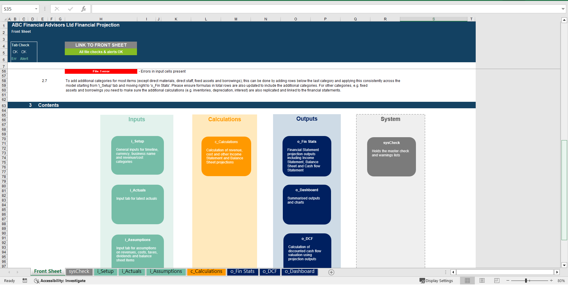 Financial Advisor / Planner Financial Projection Model Template Excel XLS