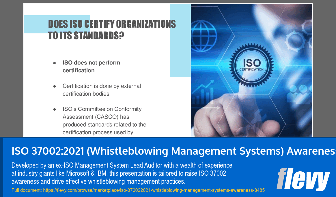 PPT: ISO 37002:2021 (Whistleblowing Management Systems) Awareness (61 ...