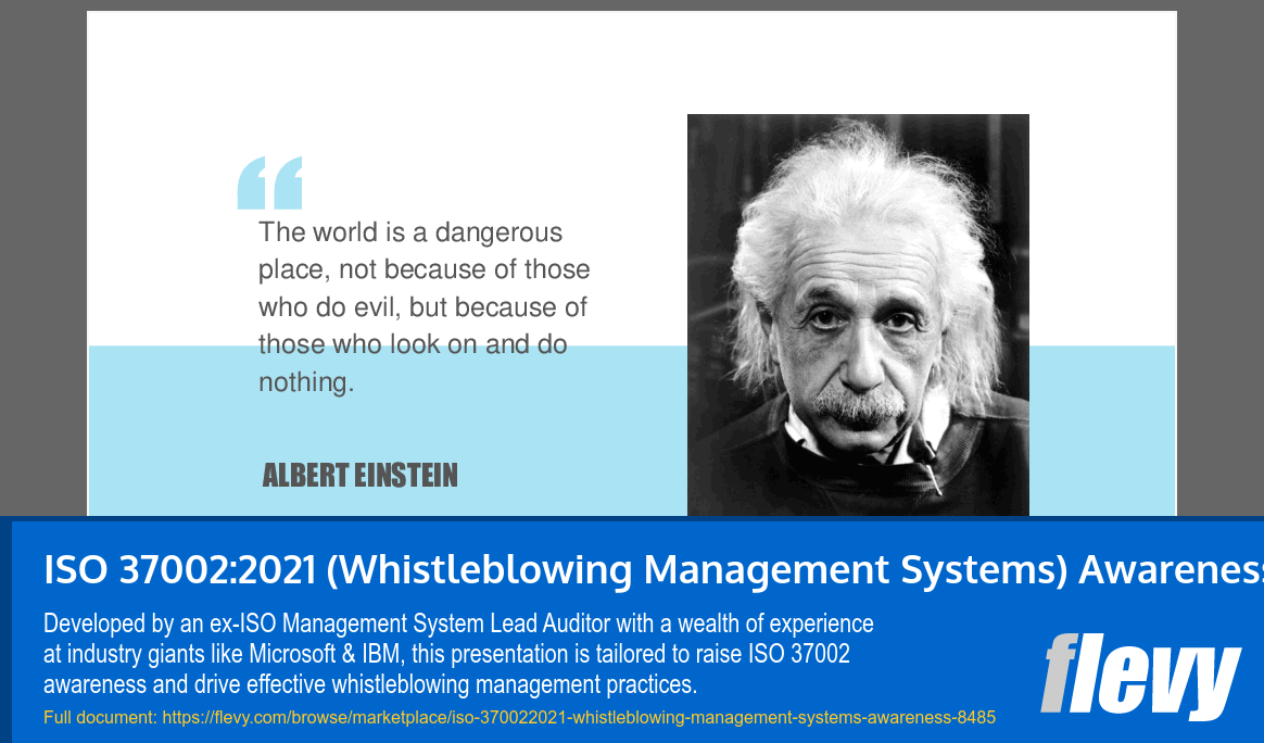 PPT: ISO 37002:2021 (Whistleblowing Management Systems) Awareness (61 ...