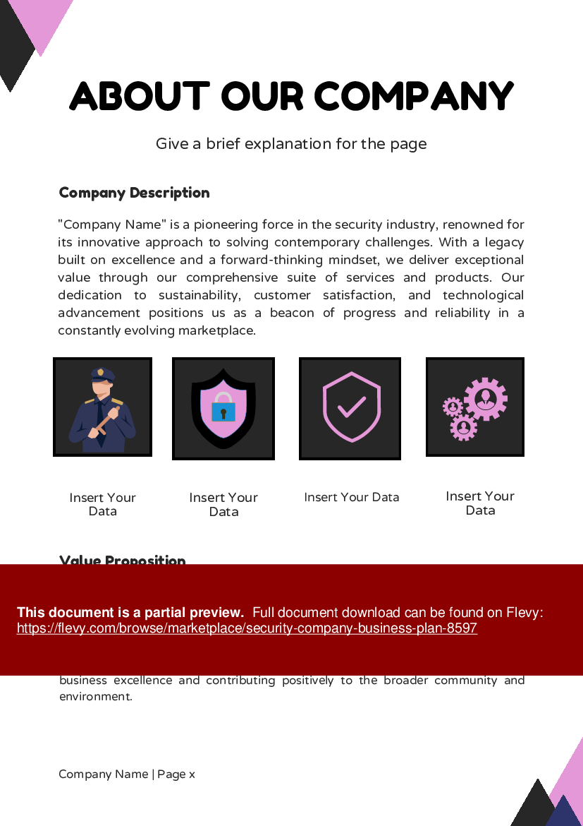 Security Company Business Plan PDF